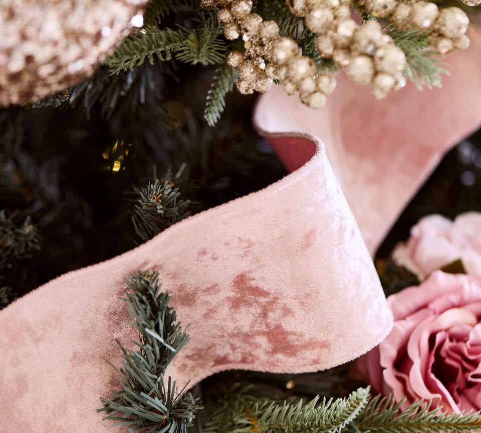 LoveShackFancy Pink Velvet Ribbon Garland | Pottery Barn Australia