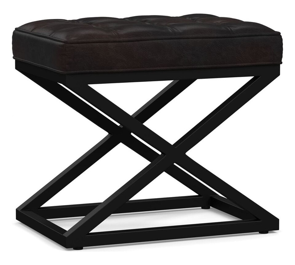 Kirkham Tufted Leather Stool