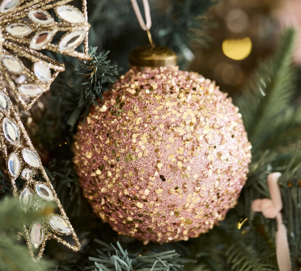 LoveShackFancy German Glitter Ball Pink – Set of 4 | Pottery Barn Australia