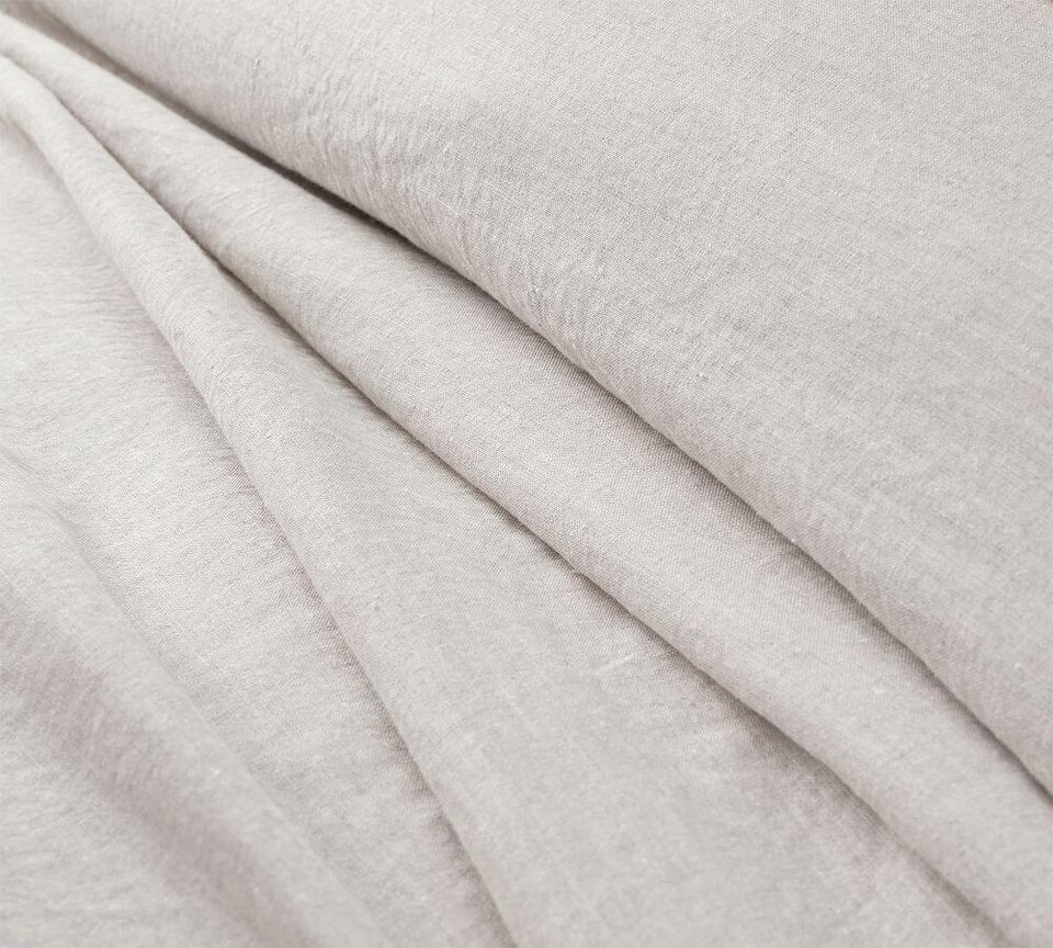 Belgian Linen Raw Edge Ruffle Quilt Cover & Pillowcases-Flax | Pottery ...