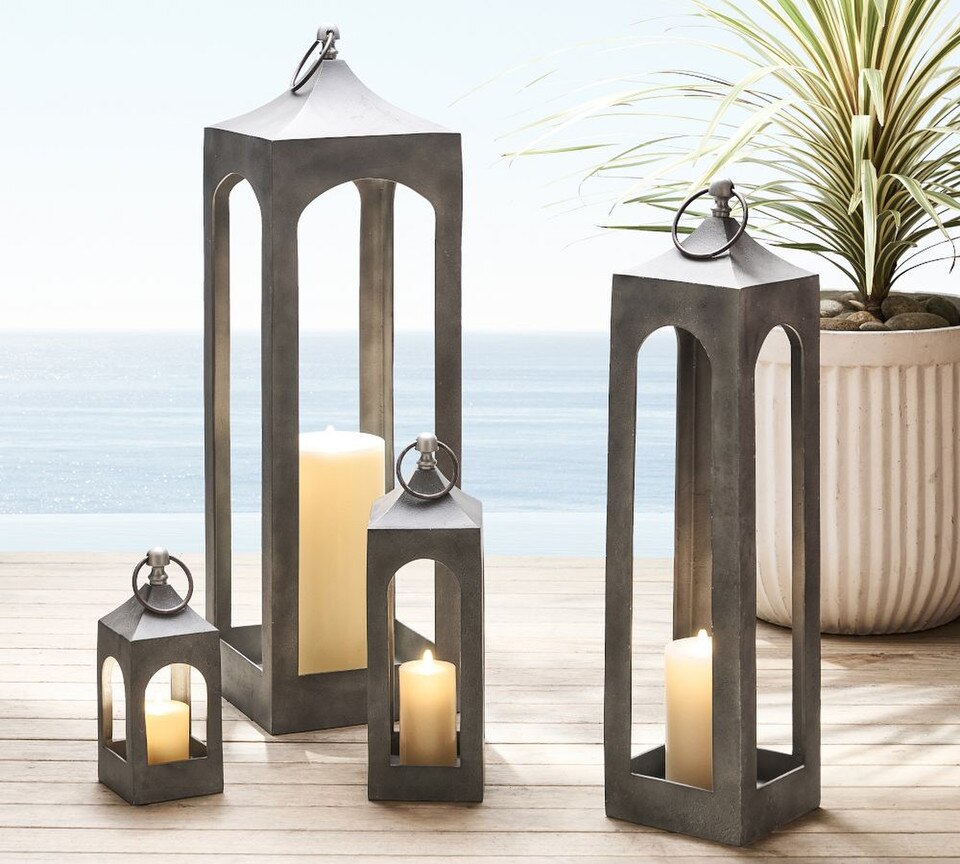 Caleb Handcrafted Metal Indoor/Outdoor Lanterns | Pottery Barn Australia