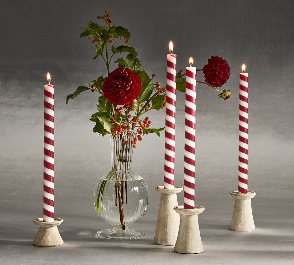 Candy Stripe Taper Candle - Set of 2| Pottery Barn Australia