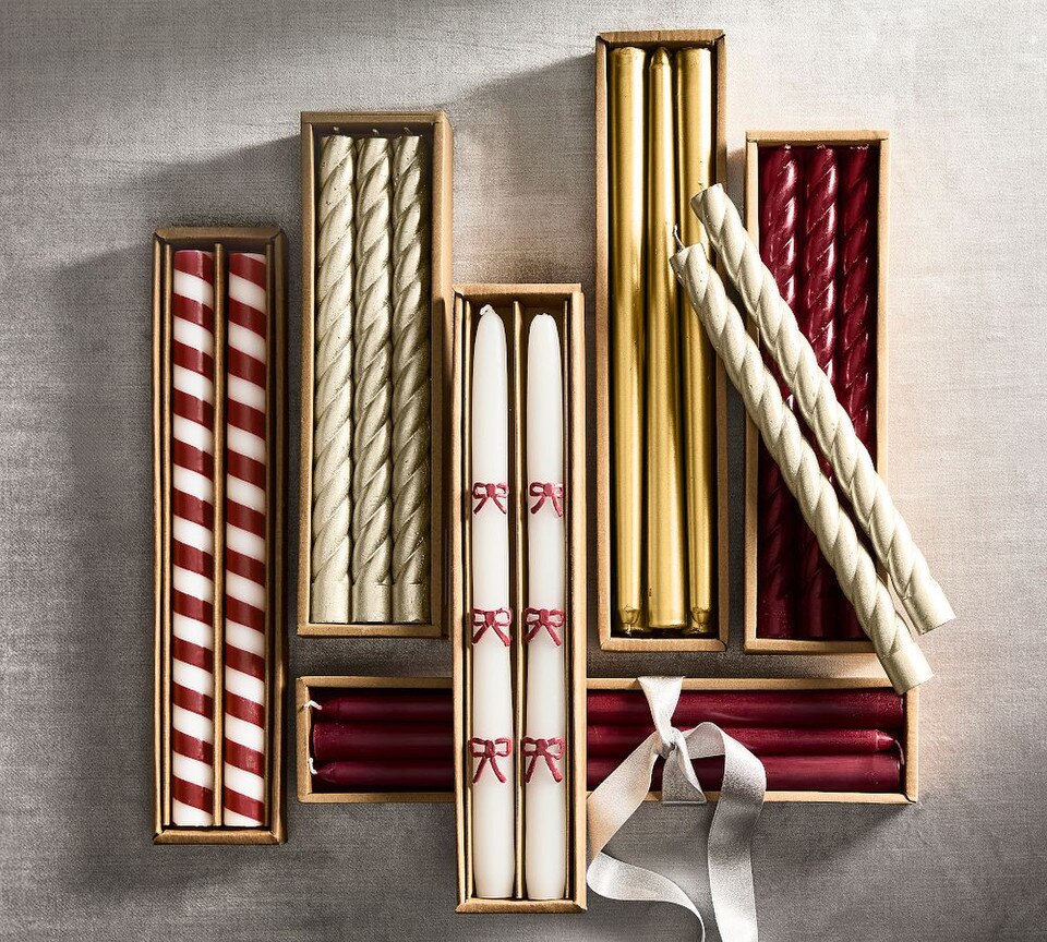 Candy Stripe Taper Candle - Set of 2| Pottery Barn Australia