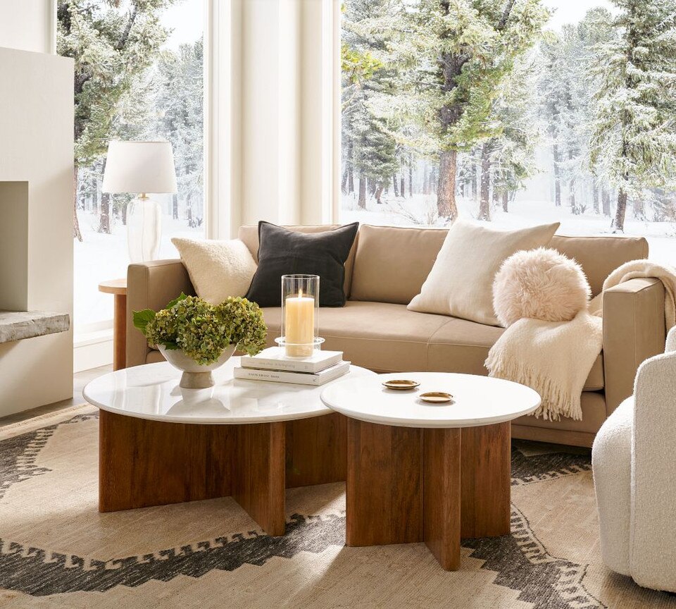 Cayman Round Marble Nesting Coffee Tables | Pottery Barn Australia