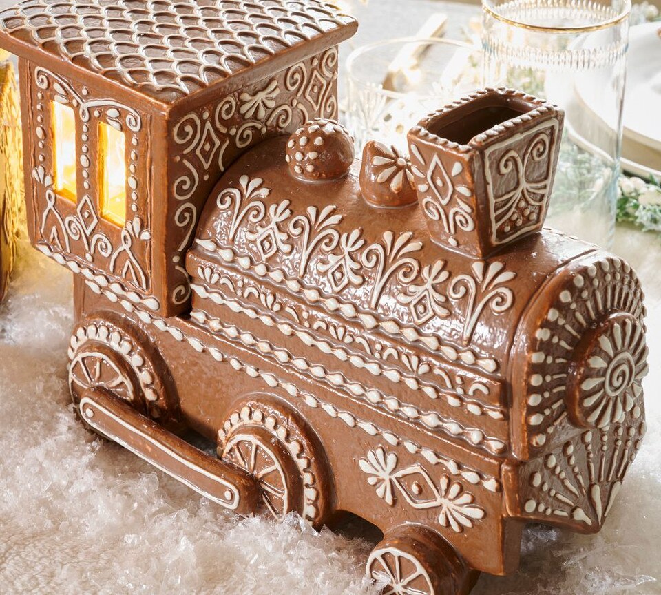 Handcrafted Ceramic Gingerbread Train