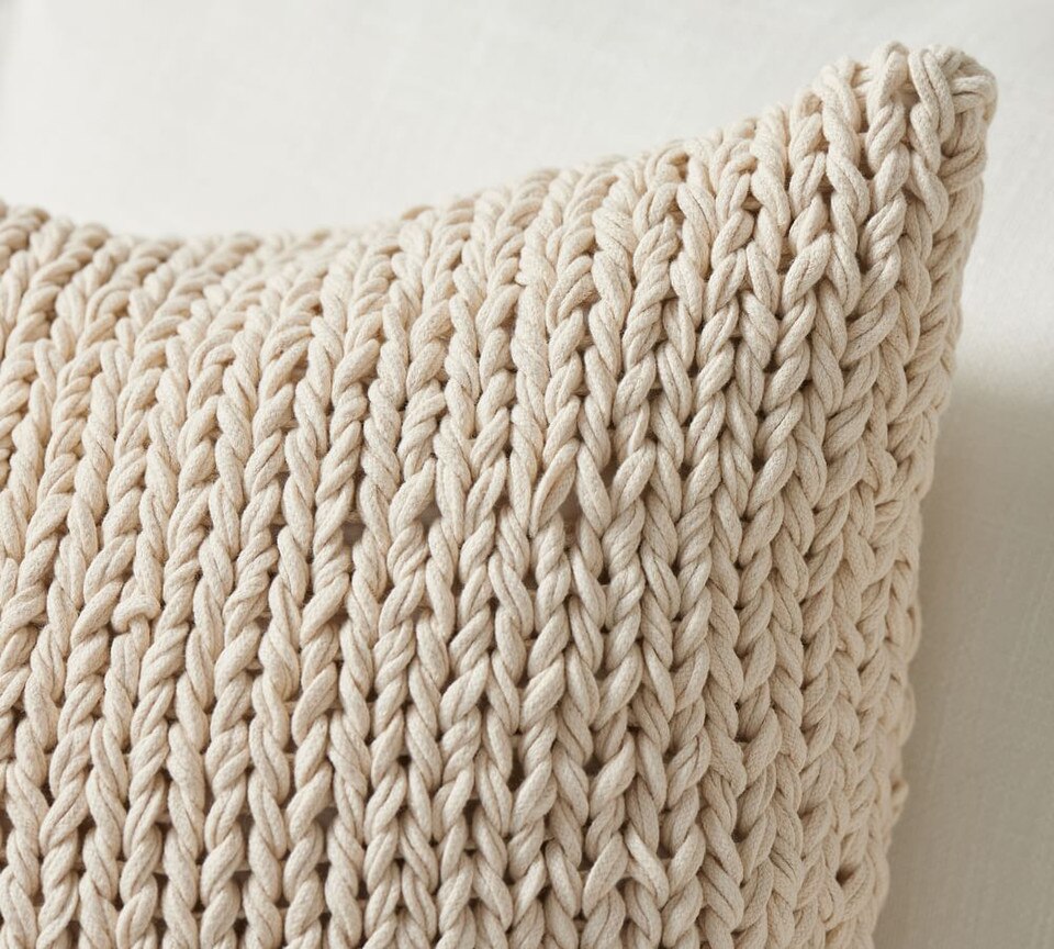 Chunky Sweater Hand-Knit Cushion Cover | Pottery Barn Australia