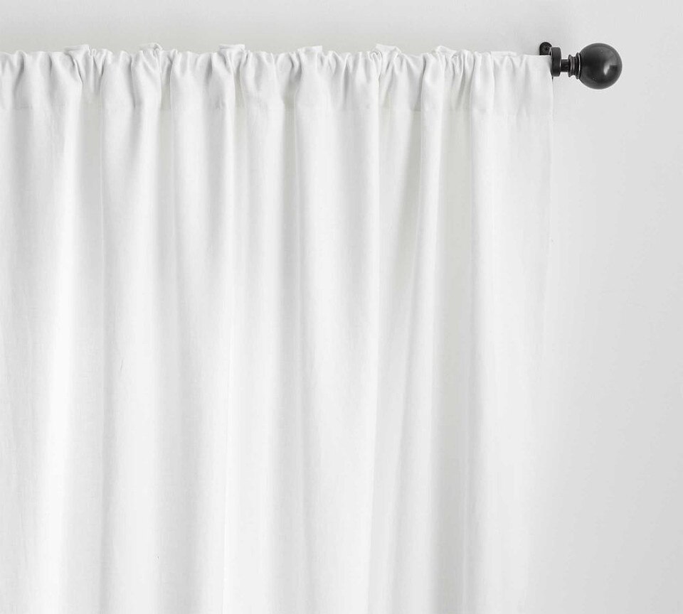 Classic Belgian Flax Linen Curtain - White | Pottery Barn Australia
