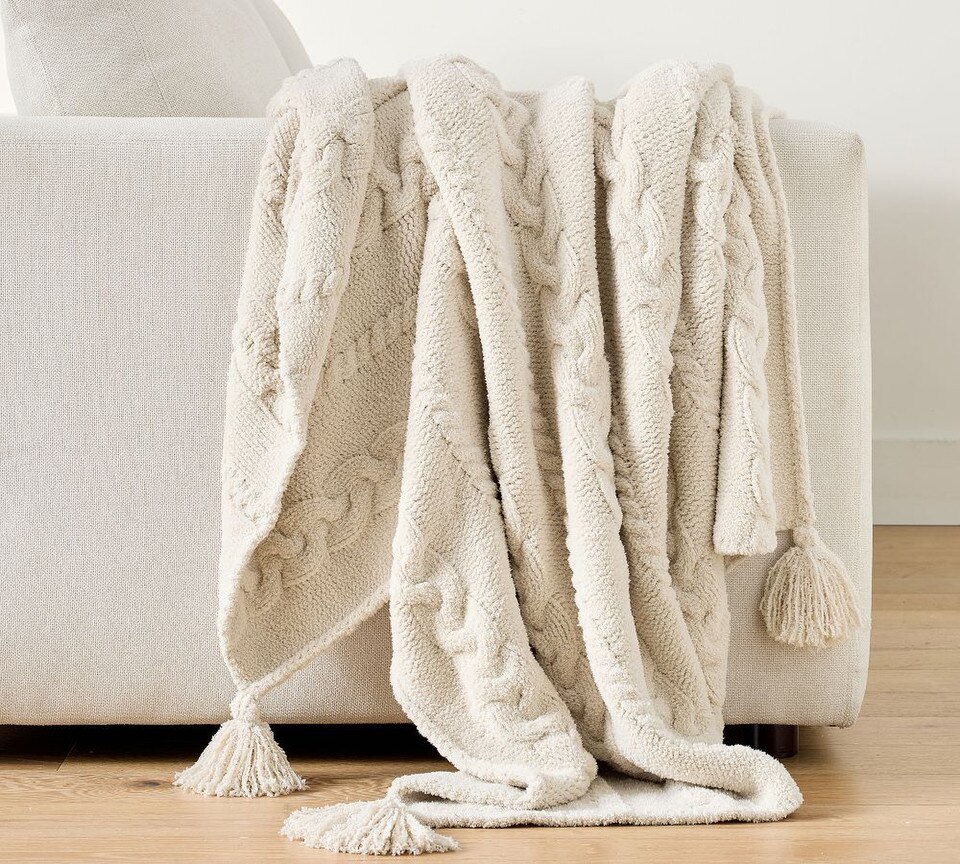 Classic Cable Knit Throw | Pottery Barn Australia