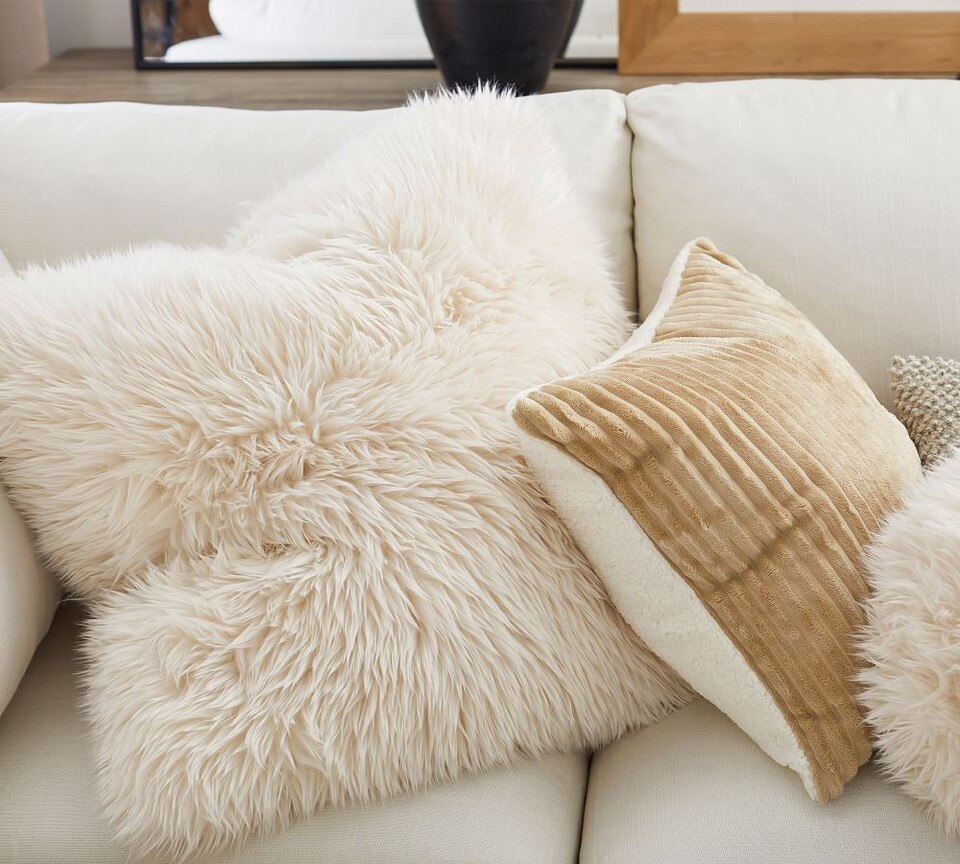Faux Real Fur Cushion Cover - Pottery Barn Australia