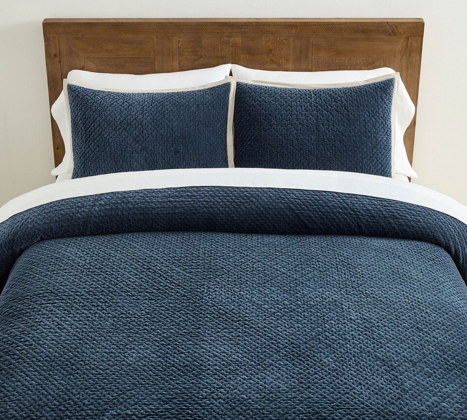 Cross Stitch Velvet Coverlet | Pottery Barn Australia