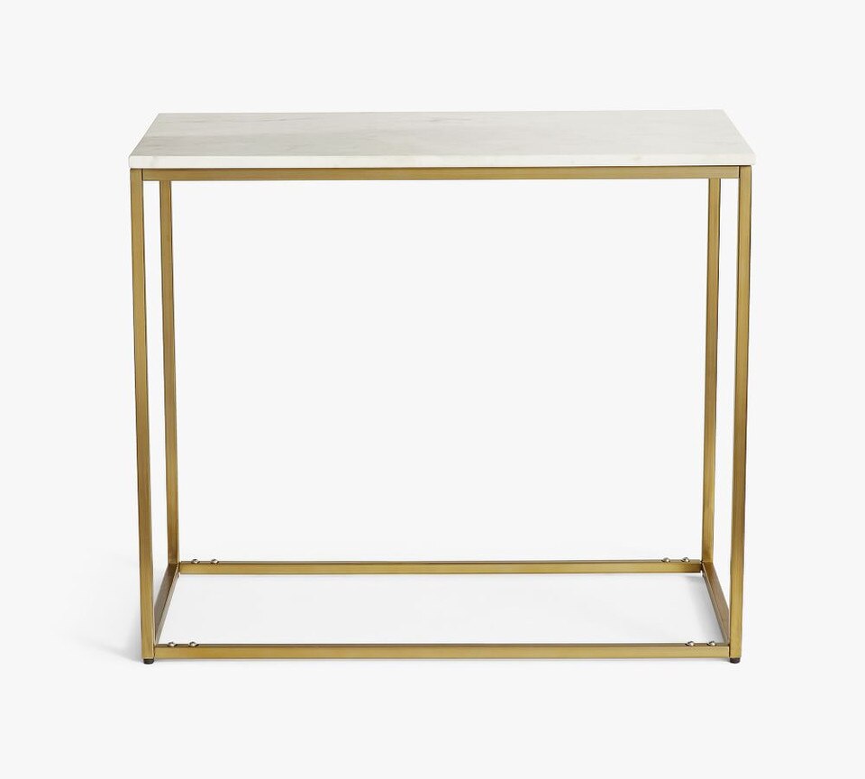Delaney 71 cm Rectangular Marble Side Table - Pottery Barn Australia