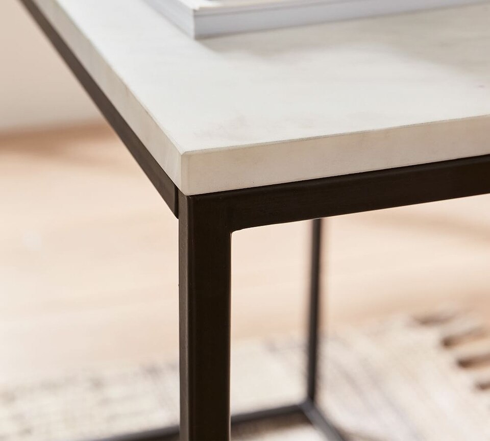 Delaney 71 cm Rectangular Marble Side Table - Pottery Barn Australia