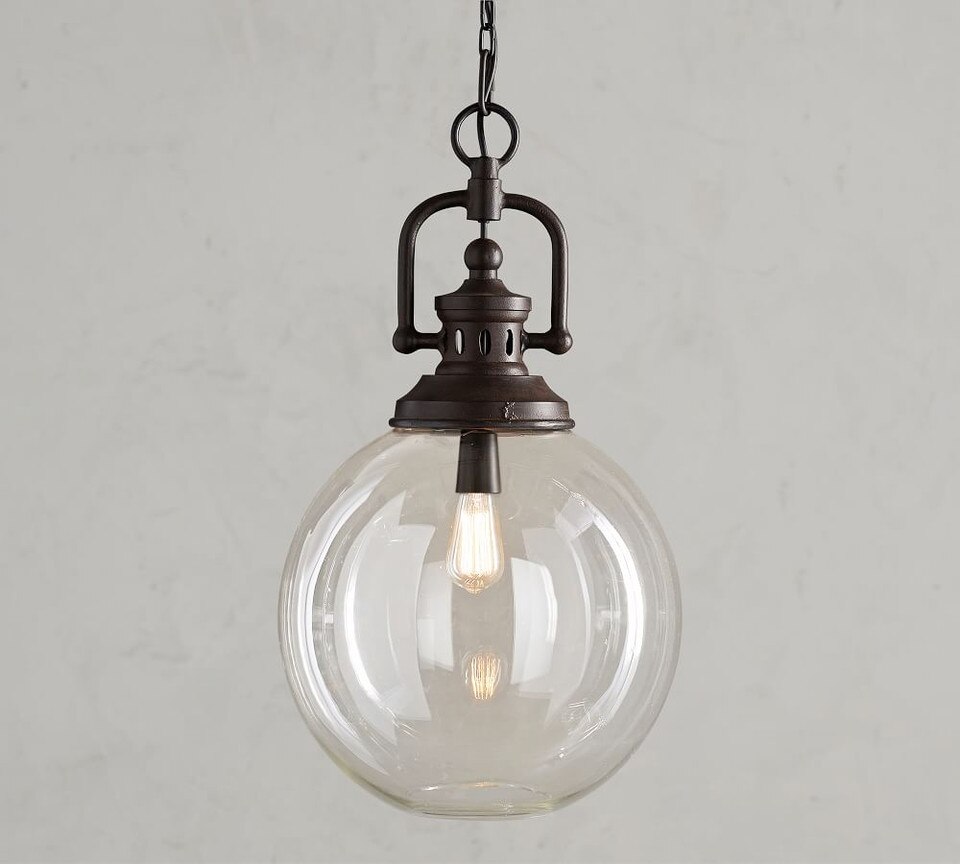 Duke Oversized Recycled Glass & Metal Pendant | Pottery Barn Australia
