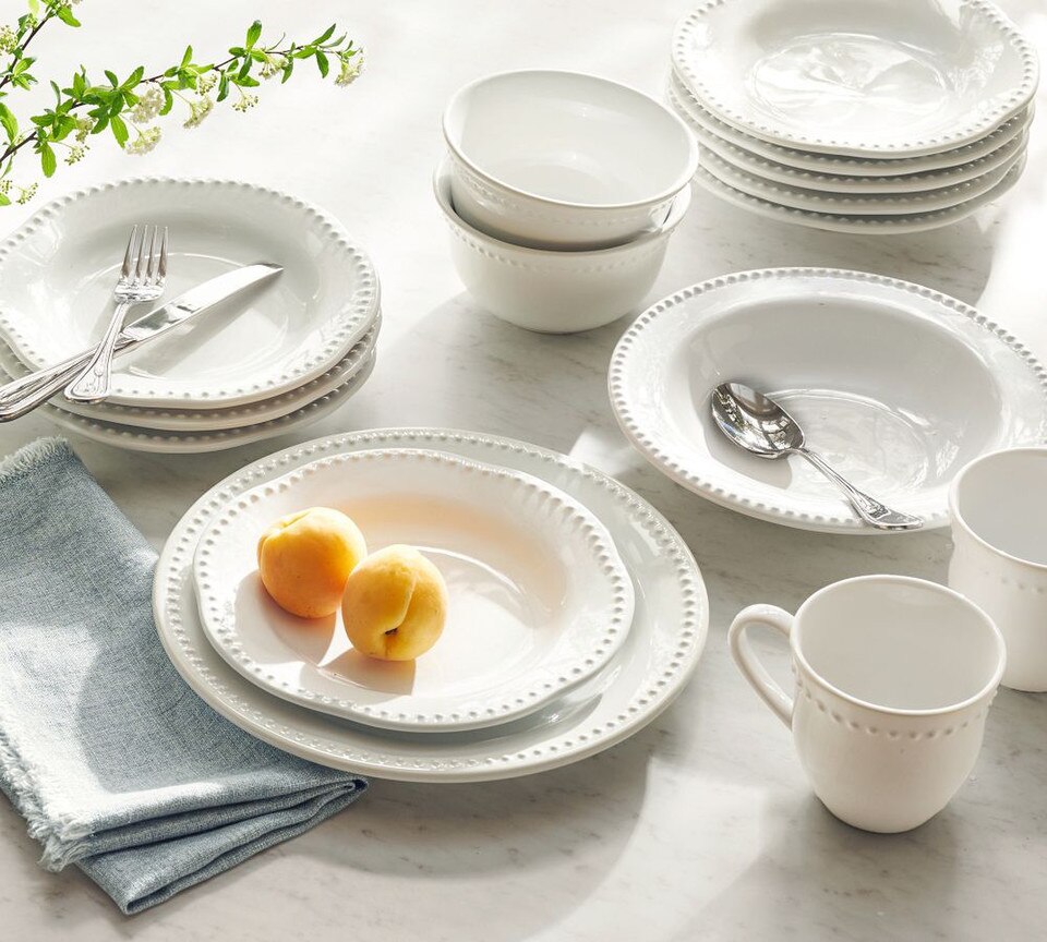 Emma Beaded Stoneware Dinnerware Collection | Pottery Barn Australia