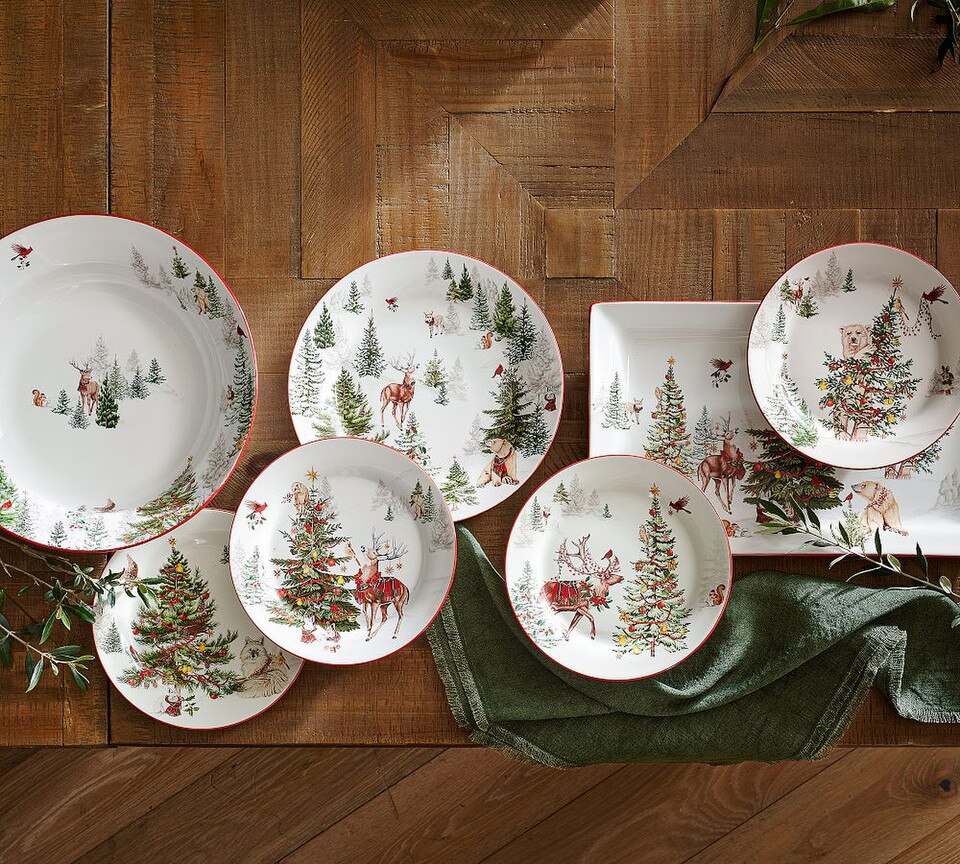 Enchanted Forest Salad Plates - Mixed Set of 4