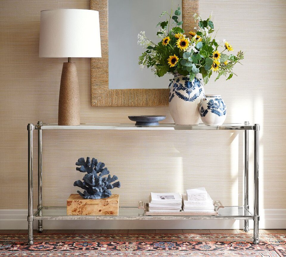 Everson Glass Console Table (58.5")
