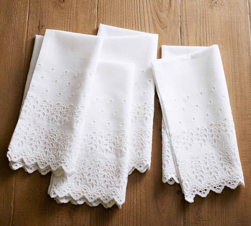 Eyelet Organic Cotton Napkins - Set of 4 | Pottery Barn Australia