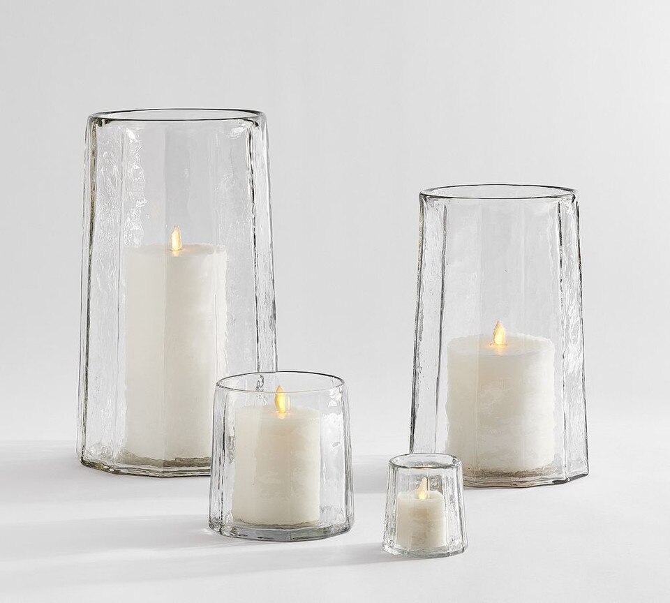 Hammered Café Recycled Hurricane Candle Holder