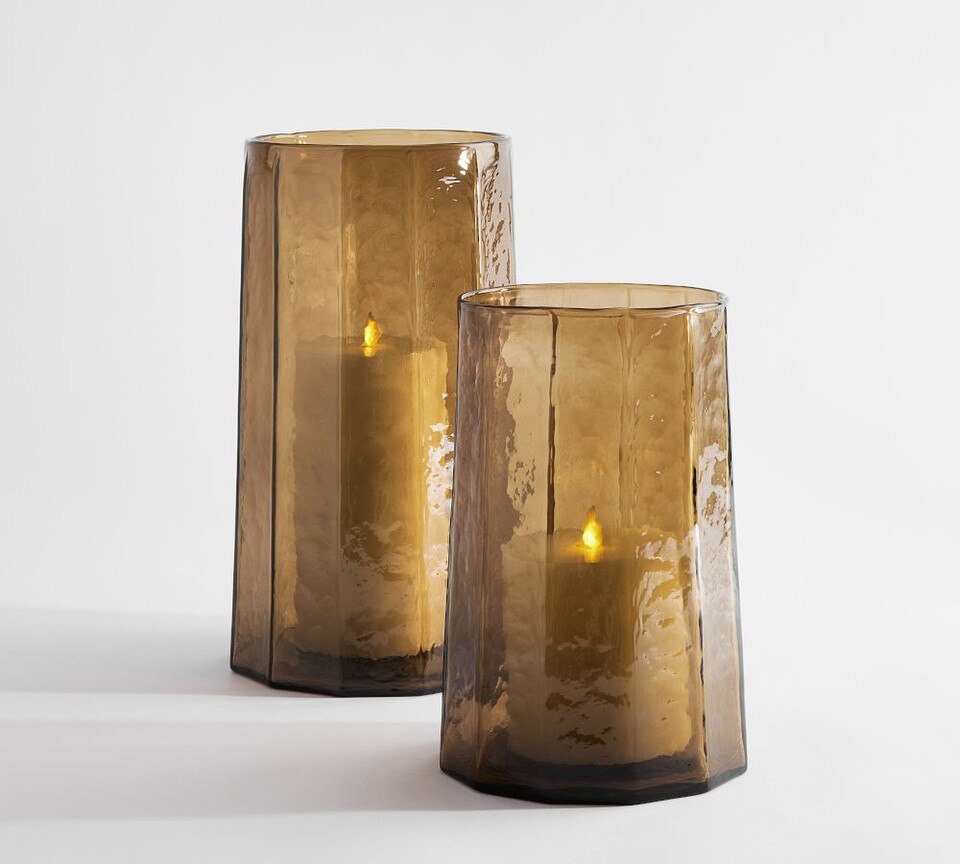 Hammered Café Recycled Hurricane Candle Holder
