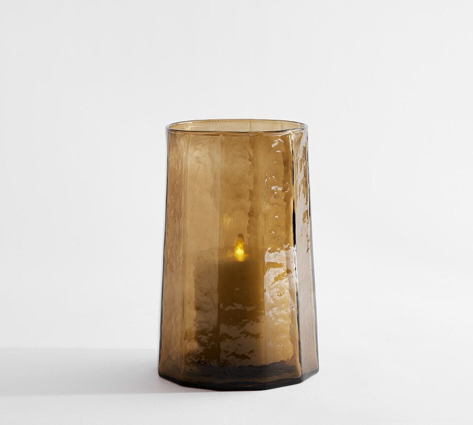 Hammered Café Recycled Hurricane Candle Holder