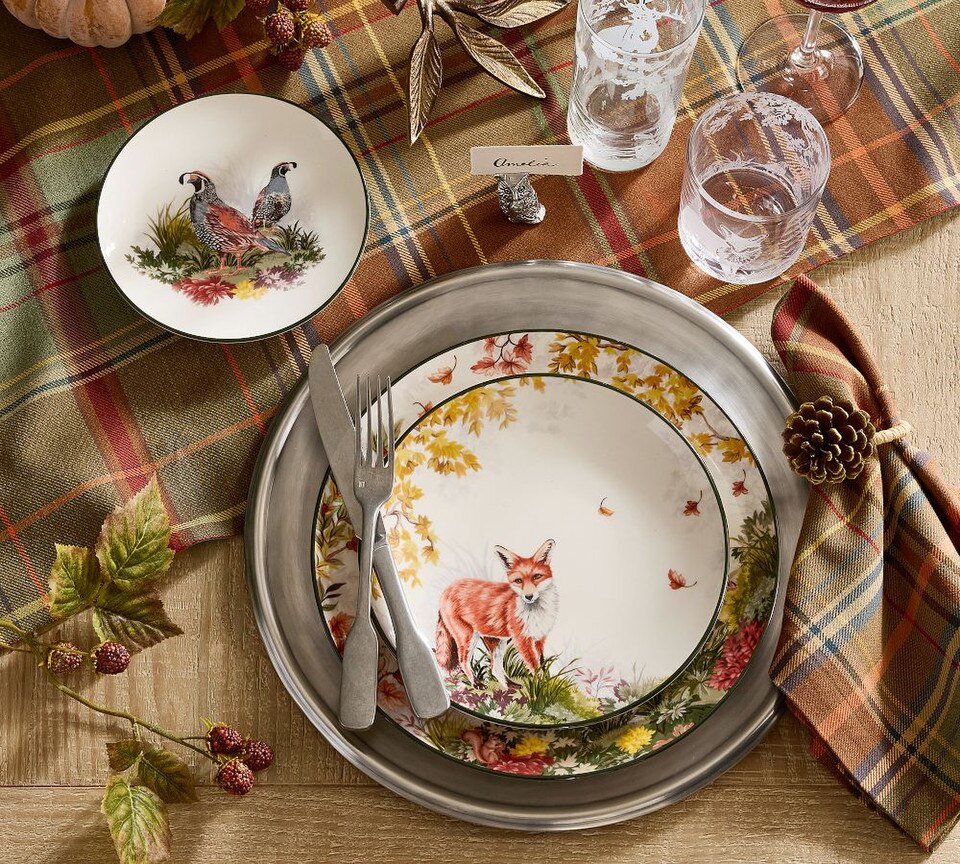 Fantastical Forest Stoneware Appetizer Plates - Mixed Set of 4 ...