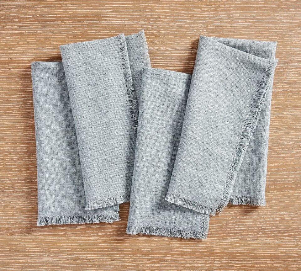 Frayed Oversized Linen Napkins - Set of 4 - Pottery Barn Australia