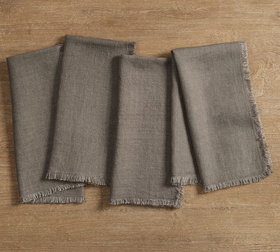 Frayed Oversized Linen Napkins - Set of 4 - Pottery Barn Australia