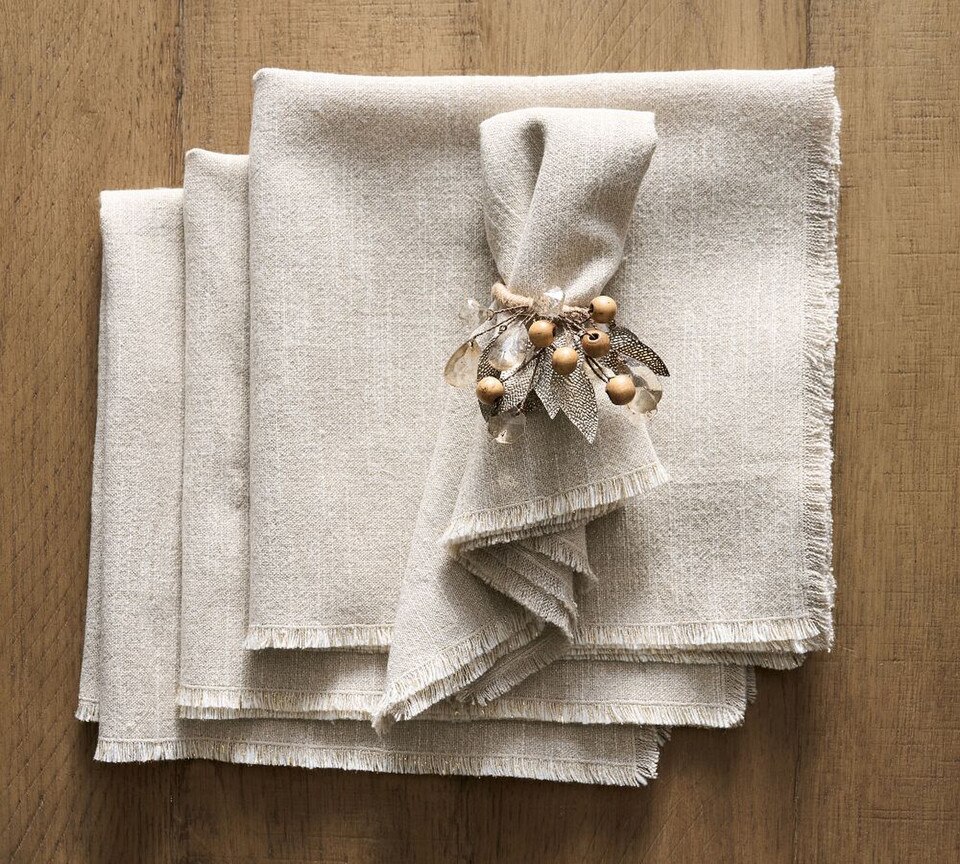 Frayed Oversized Linen Napkins - Pottery Barn Australia