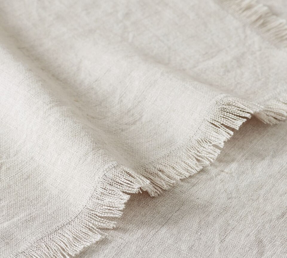Frayed Linen Table Throw - Pottery Barn Australia