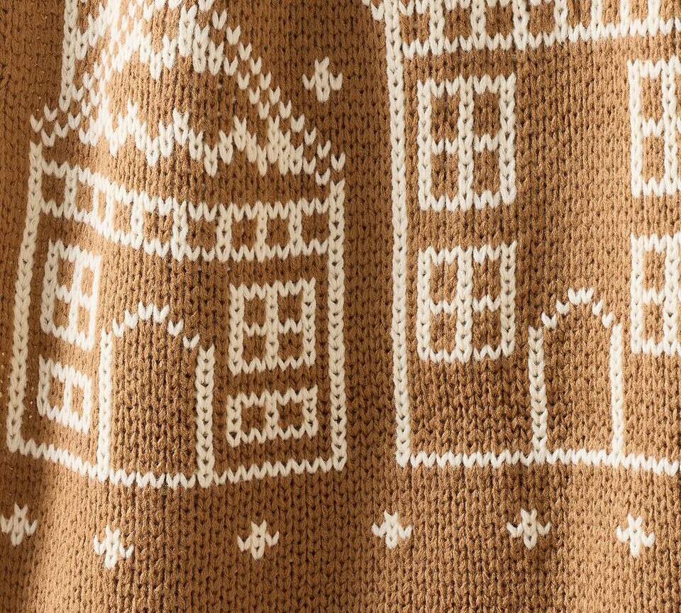 Gingerbread House Jacquard Fair Throw | Pottery Barn Australia