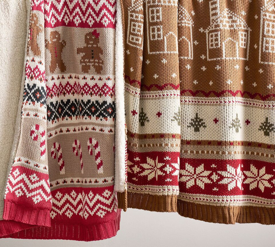 Gingerbread House Jacquard Fair Throw | Pottery Barn Australia