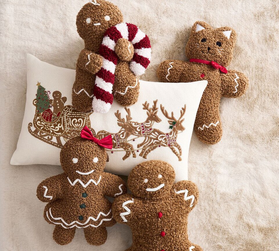 Gingerbread Sleighride Lumbar Cushion Cover | Pottery Barn Australia