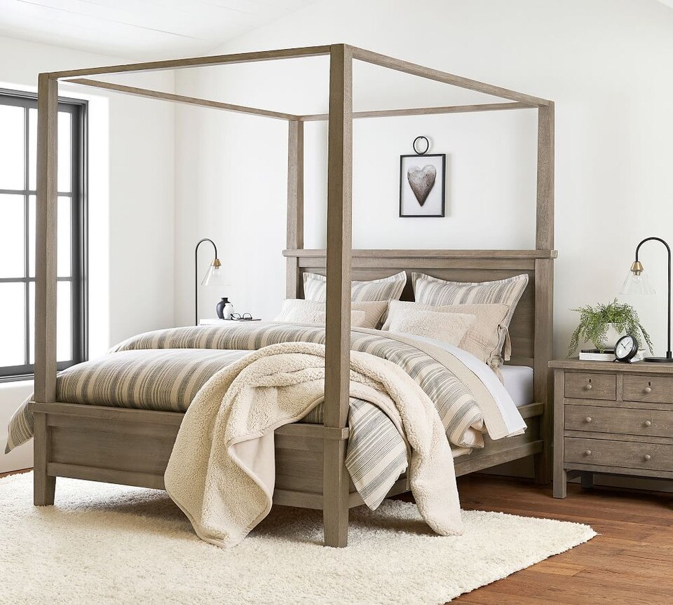 Hawthorn Stripe Cotton Quilt Cover & Pillowcases - Blue - Pottery Barn ...