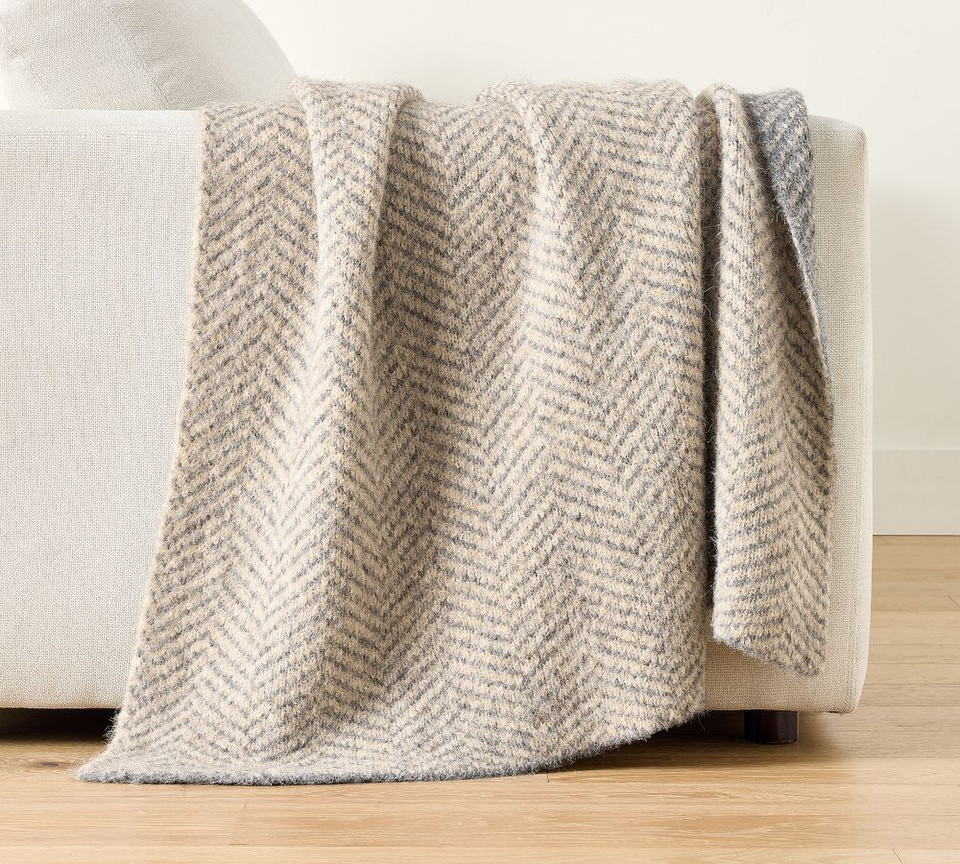 Herringbone Contrast Throw | Pottery Barn Australia
