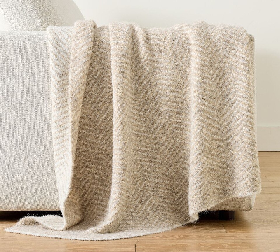 Herringbone Contrast Throw | Pottery Barn Australia