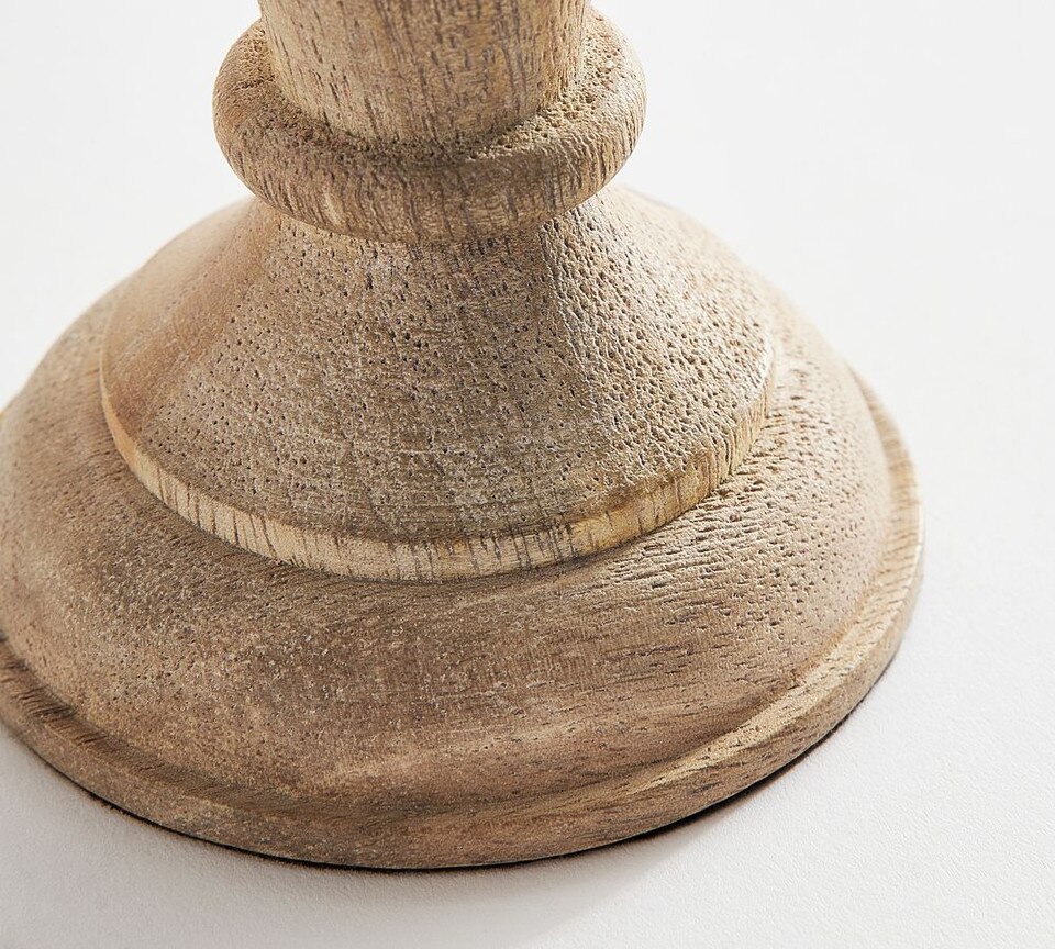 Kadence Turned Wood Candle Holder