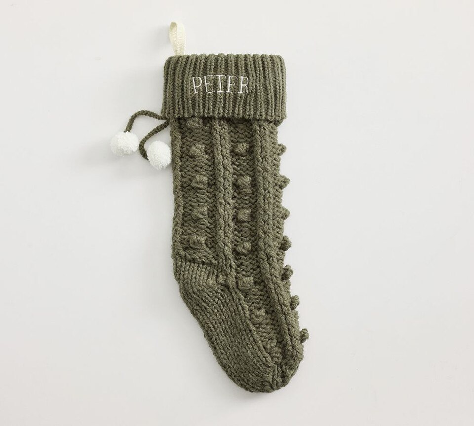 Knit Pom Pom Stocking | Pottery Barn Australia