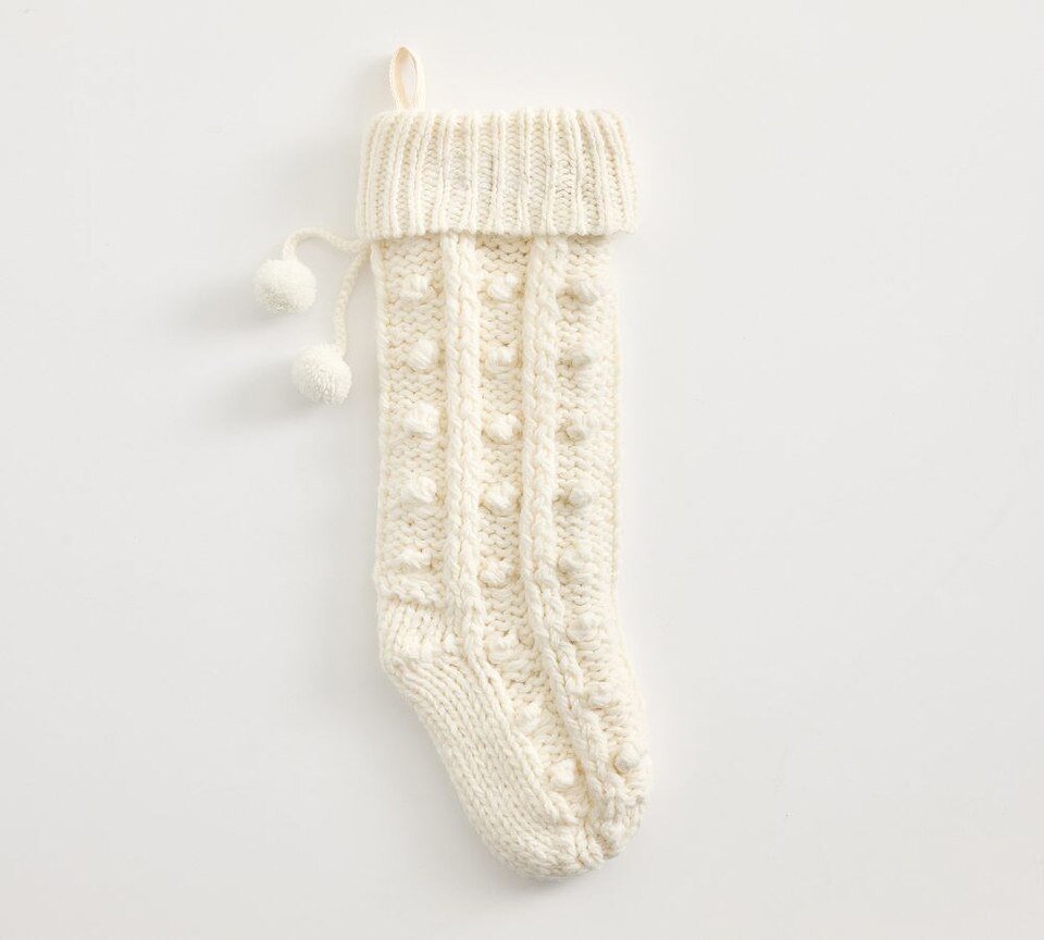 Knit Pom Pom Stocking | Pottery Barn Australia