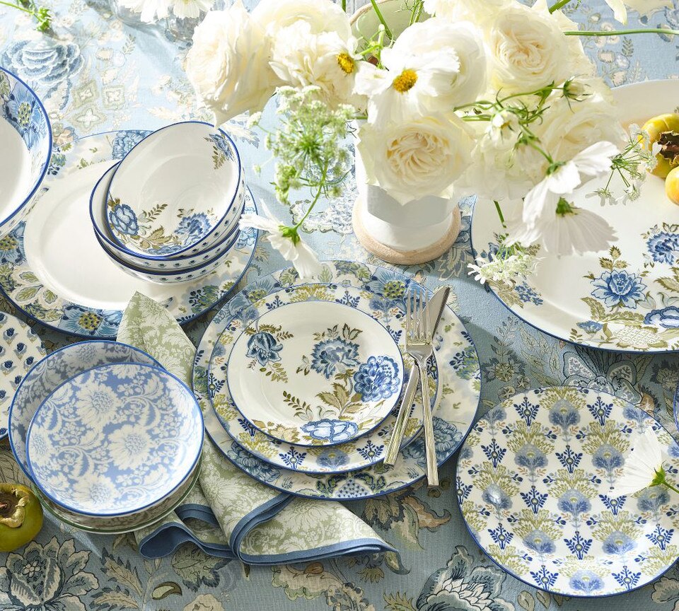 Kravet Jardin Stoneware Appetizer Plates - Mixed Set of 4 | Pottery ...