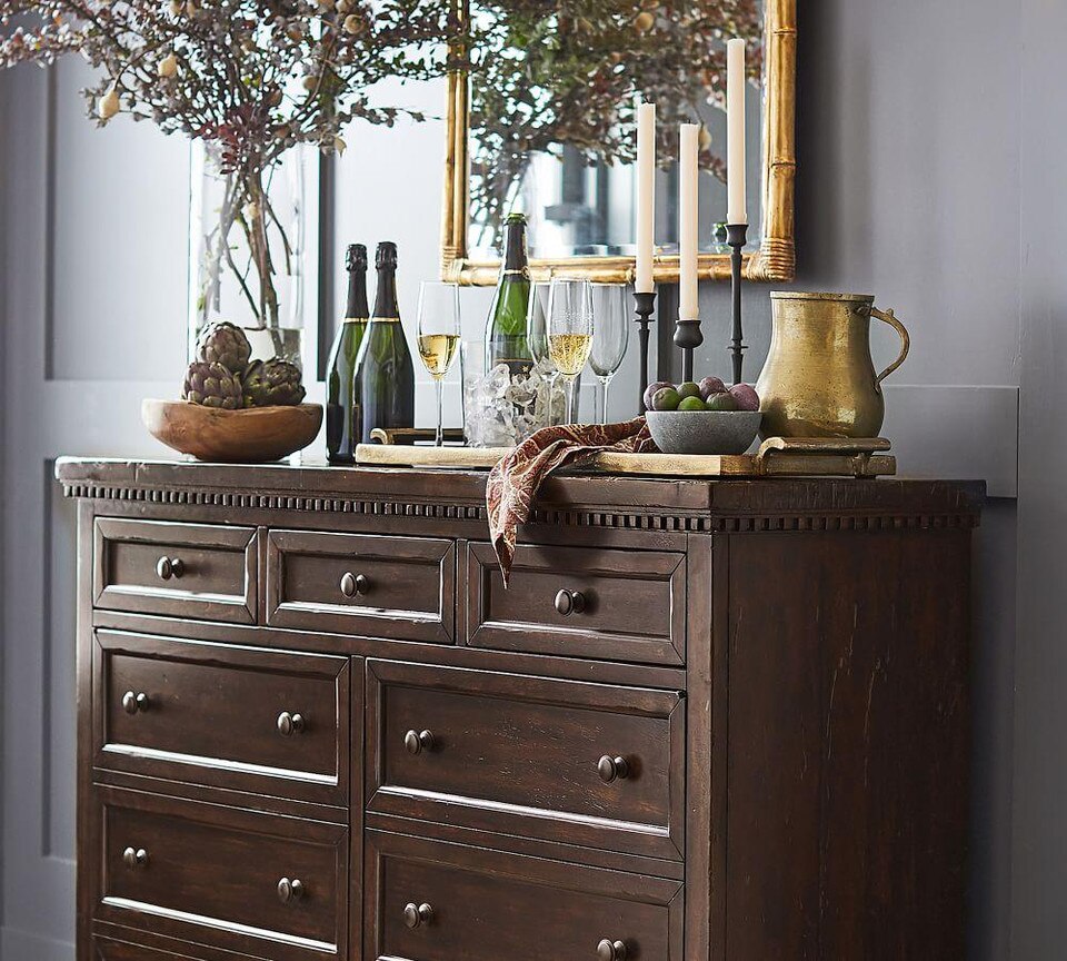 Long Gold Metal Tray | Pottery Barn Australia