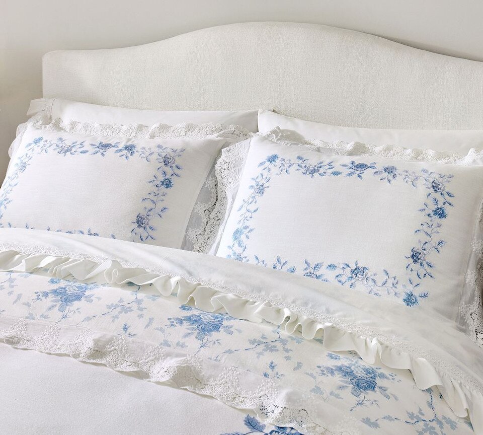 LoveShackFancy Blue Rose Duvet Cover | Pottery Barn Australia