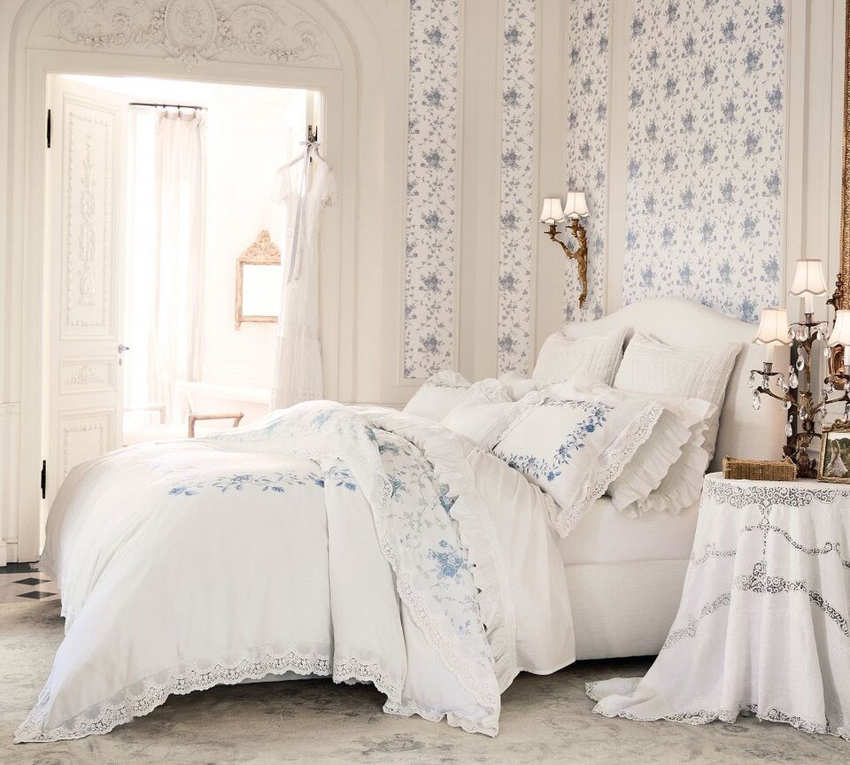 LoveShackFancy Blue Rose Pillowcase | Pottery Barn Australia