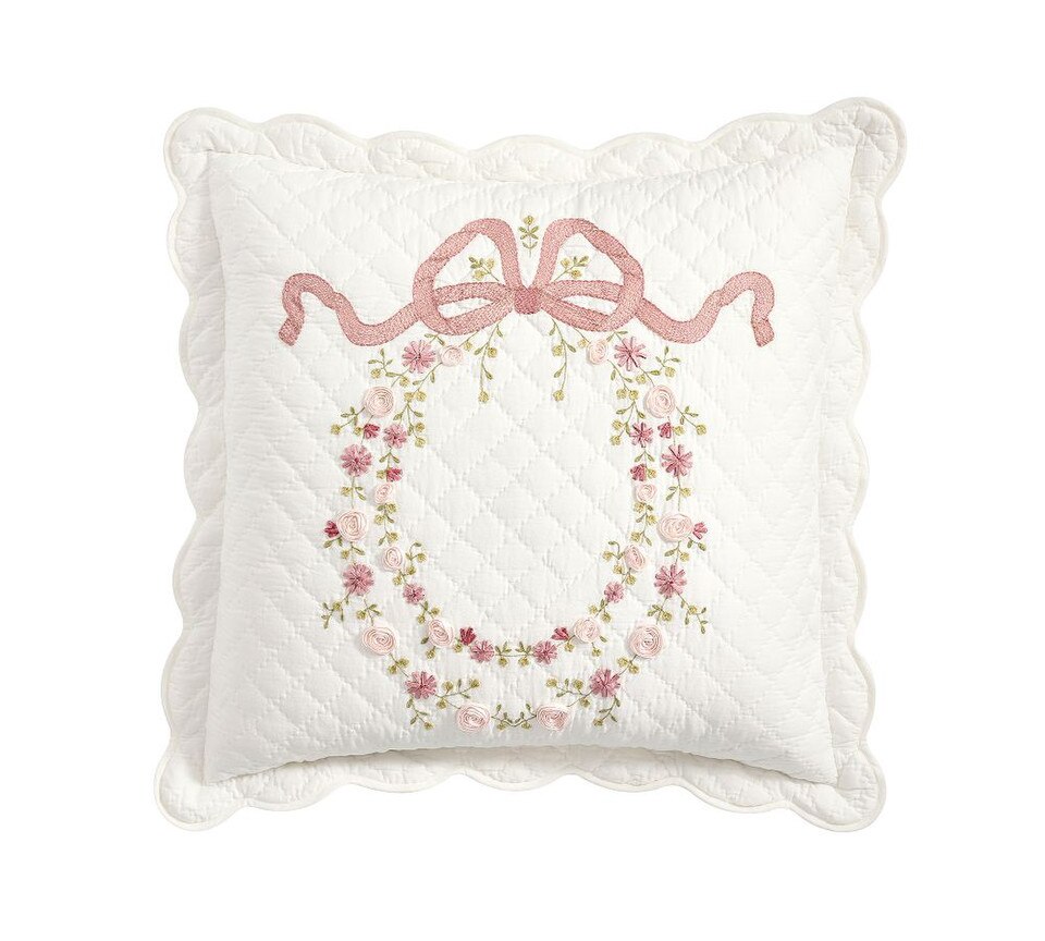 LoveShackFancy Bow Embellished Quilted Pillowcase | Pottery Barn Australia