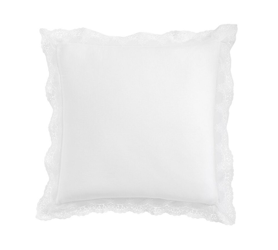 LoveShackFancy Belgian Flax Linen Pillowcase with Lace Trim | Pottery ...
