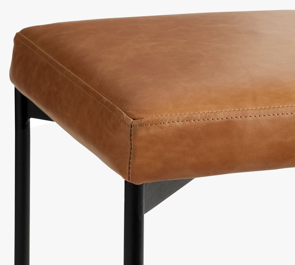 Maison Leather Backless Counter Stool - Pottery Barn Australia