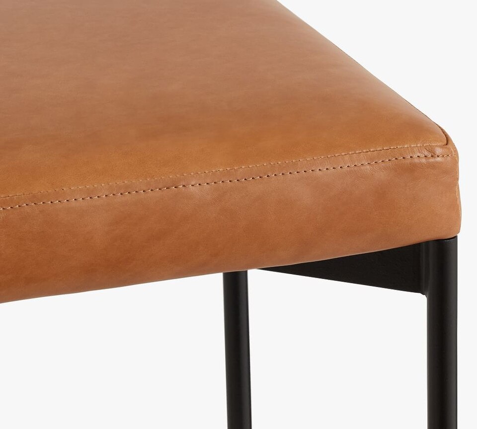 Maison Leather Backless Counter Stool - Pottery Barn Australia