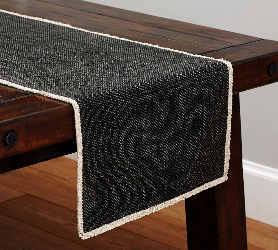 Mason Handwoven Cotton Fringe Table Runner