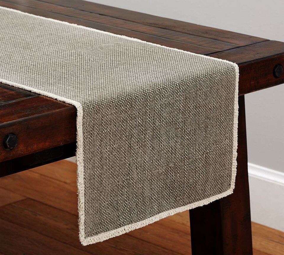 Mason Handwoven Cotton Fringe Table Runner