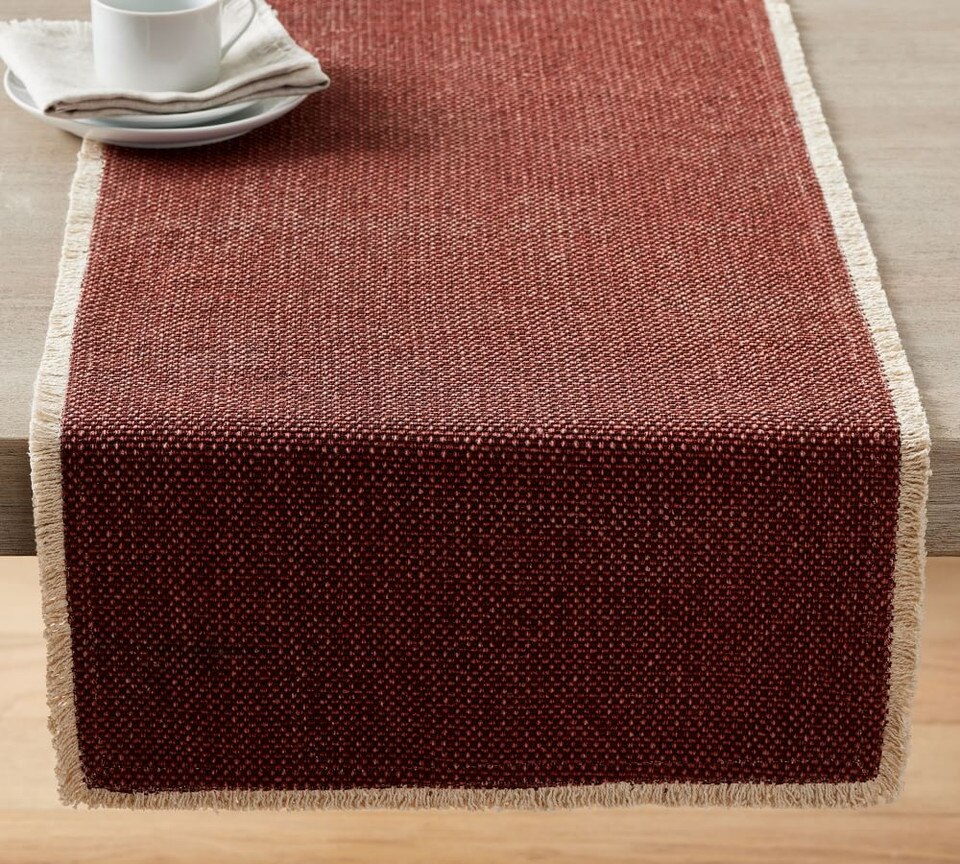 Mason Handwoven Cotton Fringe Table Runner - Pottery Barn Australia