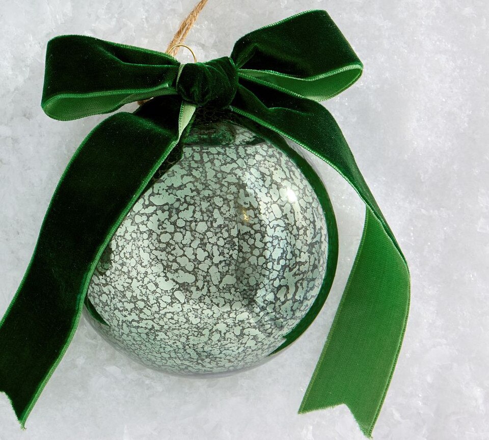 Mercury Balls with Bows Ornament Box Set of 4 | Pottery Barn Australia